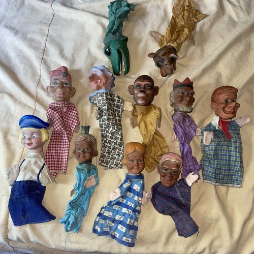 Lot of 11 Vintage German Rubber Head Hand Puppets | eBay