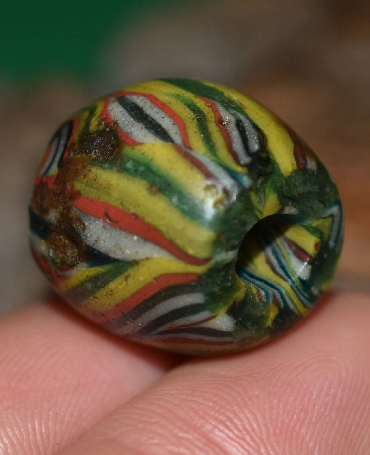 Ancient Medieval Islamic Fustat Fused Rod Morphia / Morfia Glass Bead ...