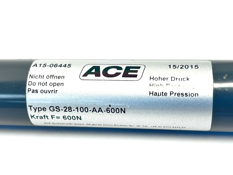 Ace GS-28-100-AA-600N Industrial Gas Spring Damper Push Type 100mm ...