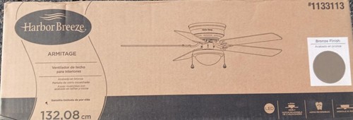 Harbor Breeze 41690 Builders Series 52" Bronze Finish Ceiling Fan with ...