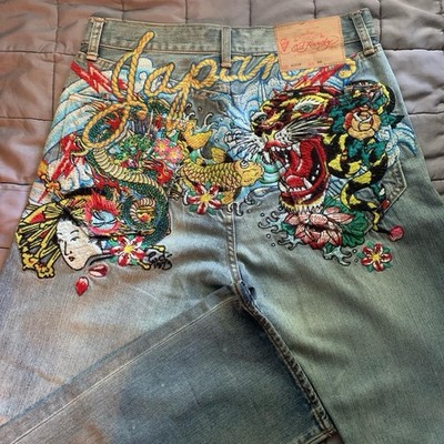 Ed Hardy Japan Embroidered Jeans 32x32 | eBay