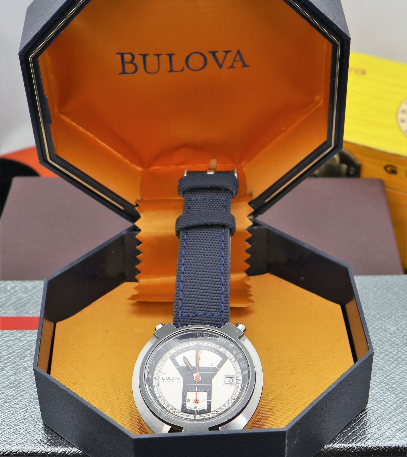 Serviced BULOVA BULLHEAD Parking Meter Chronograph Automatic Cal 12 ...