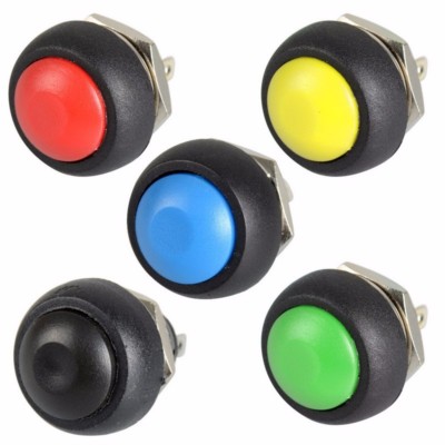 Small Round Button Switch Momentary OFF (ON)Push Button Horn Switch ...