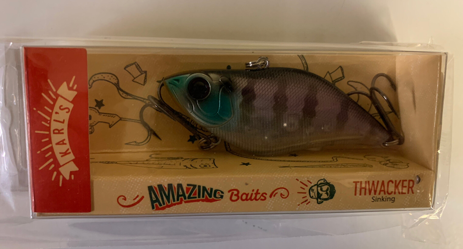 Karl's Amazing Baits Thwacker Sinking 2.75" 1/2 oz Ghost Gill 10-01-KAB ...