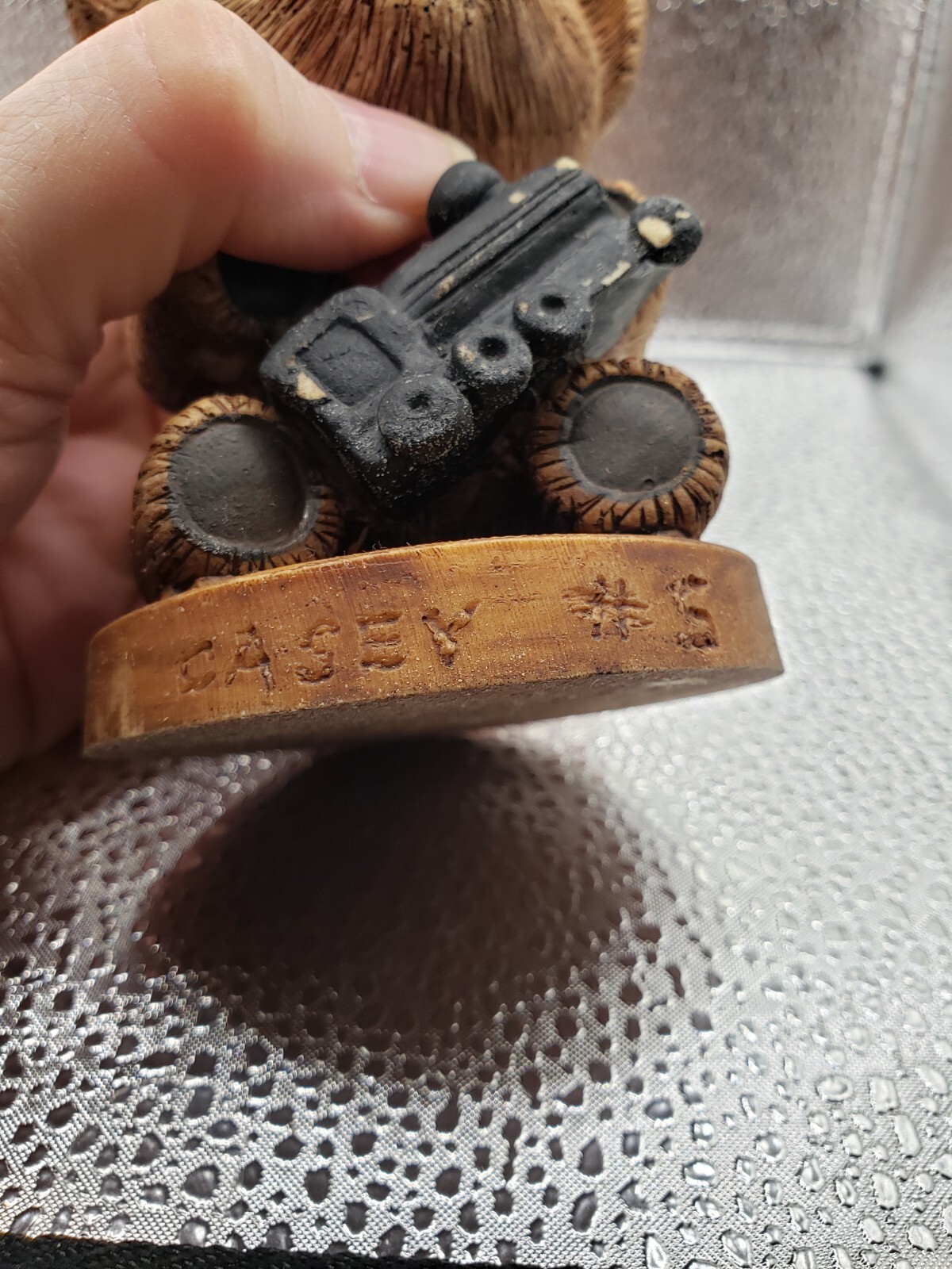 Brown Teddy Bear Sitting With Train Figurine 5" 1988 GAO | eBay