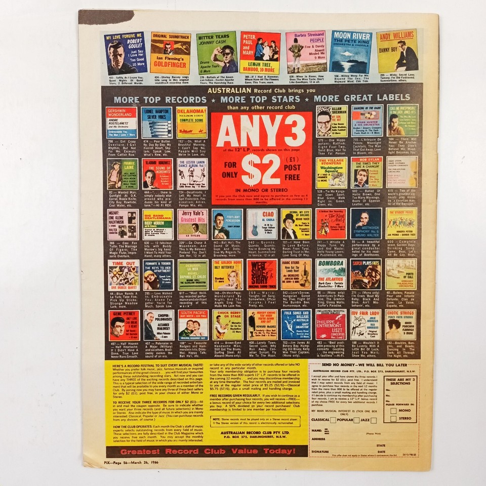 Pix March 26 1966 Judith Arthy Jackie Hickmott Gianna Serra Flint James ...