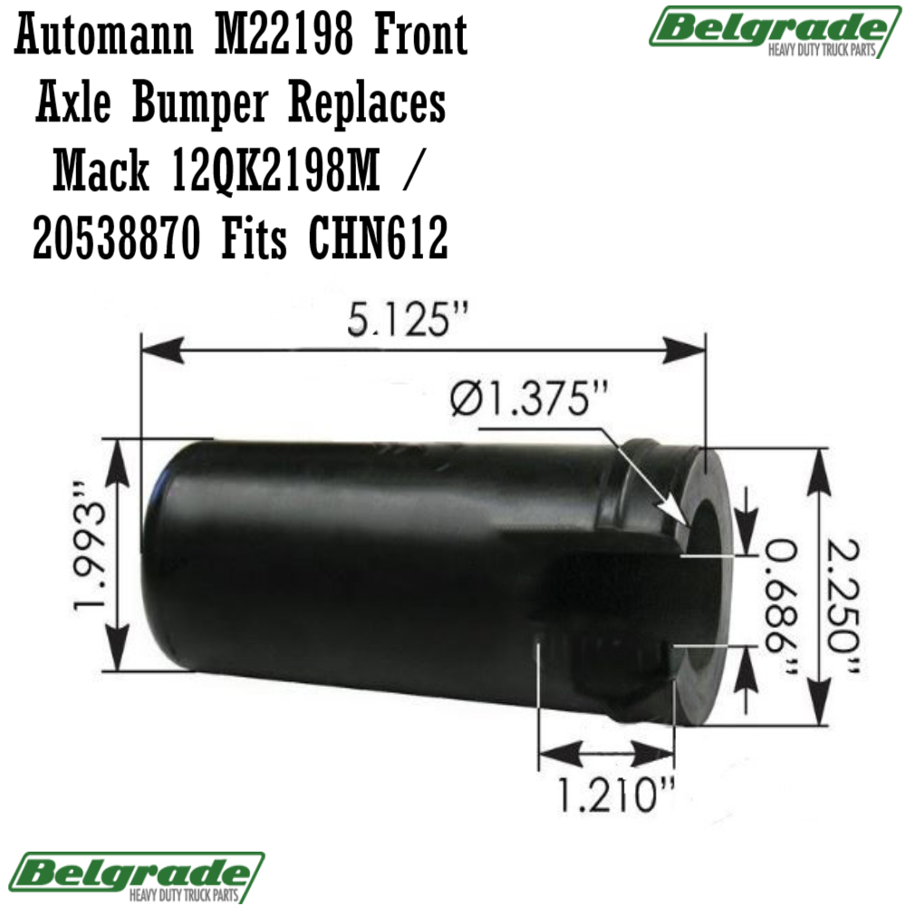 Automann M22198 Front Axle Bumper Replaces Mack 12QK2198M / 20538870 ...