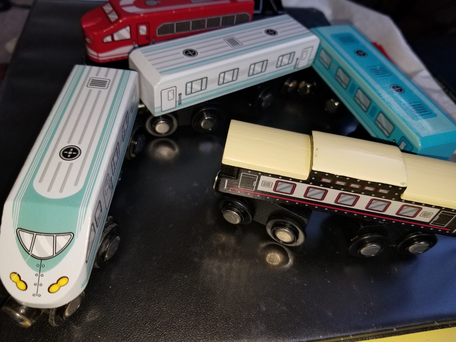 Maison Joseph Battat Wooden Train Magnetic Ends Lot Of 5 New!! Made In ...