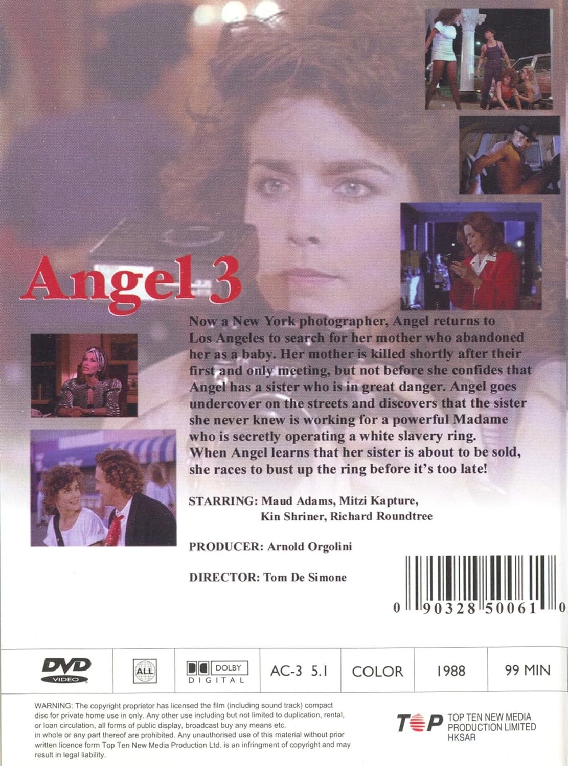 Angel 3 (dvd 2004) 1988 Mitzi Kapture Action Thriller RARE OOP 99 Min ...