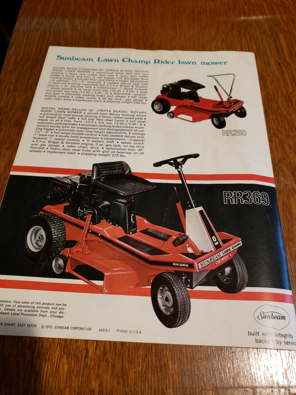 Vintage 1970 Sunbeam Lawn Champ Lawnmower Brochure Catalog | eBay