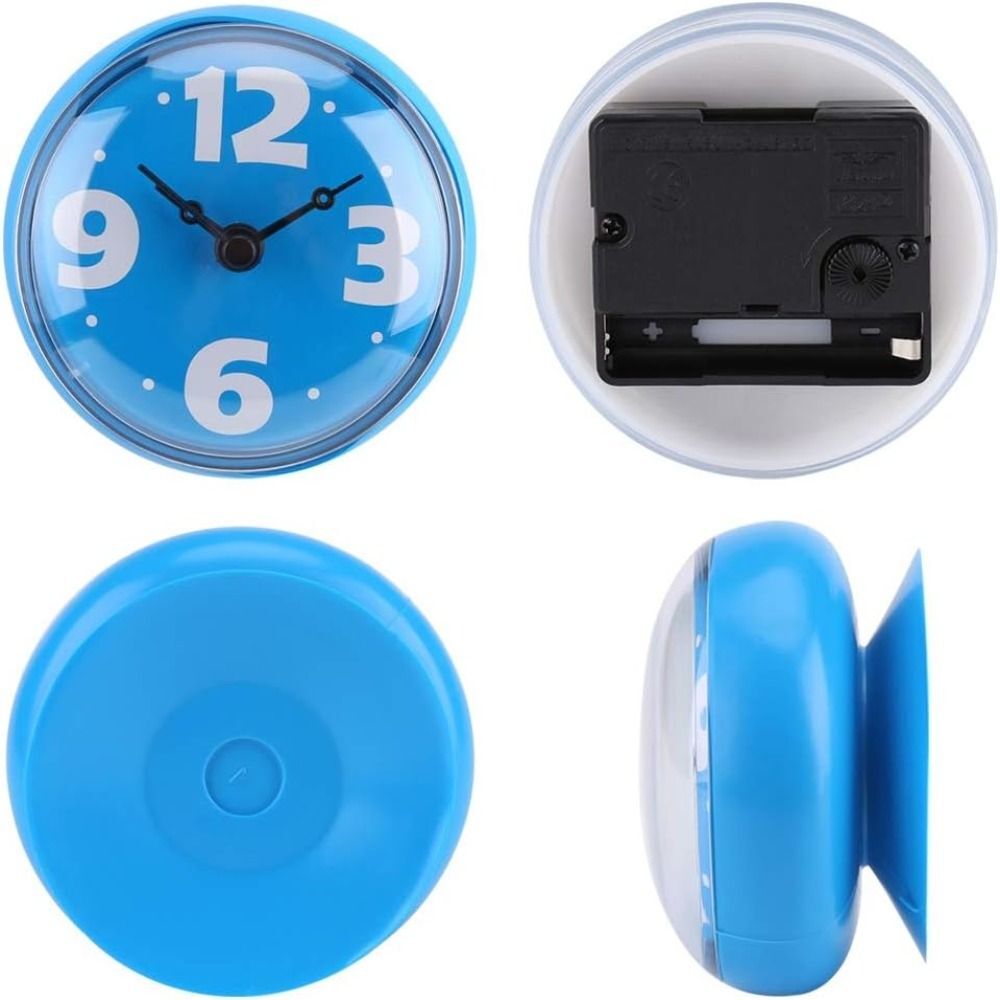 Round Wall Clock Waterproof Alarm Clock Modern Shower Clock Bathroom ...