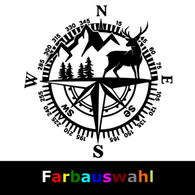 Windrose Kompass Elch Outdoor Berg Aufkleber Camper Wohnwagen Farbwahl ...