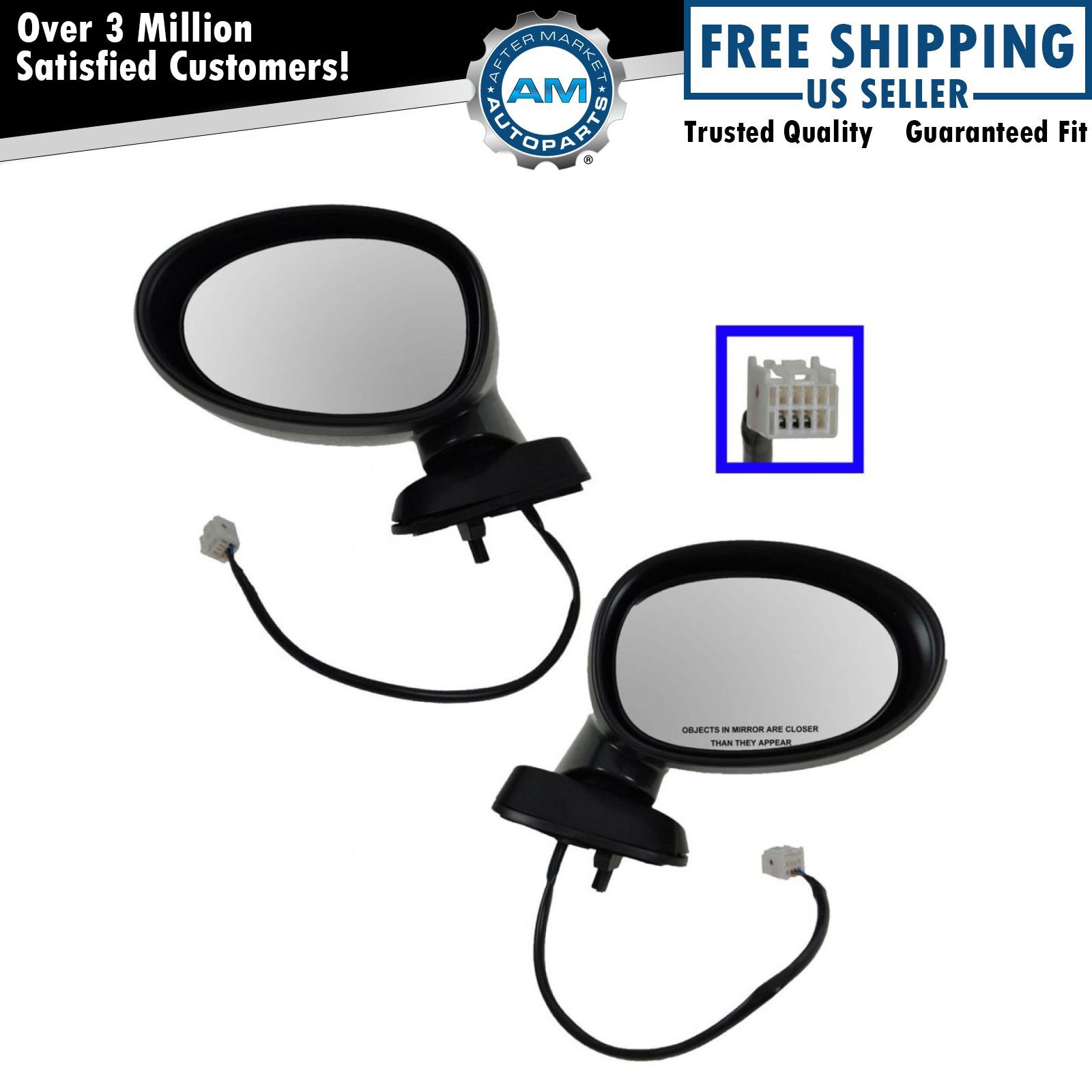 Side View Mirror Set Left & Right Power Fits 2006-2015 Mazda MX-5 Miata ...