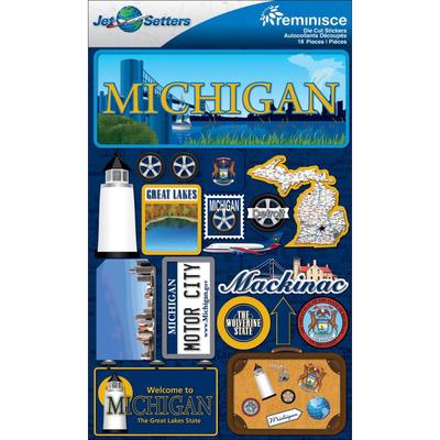 Scrapbooking Crafts Stickers 3D Michigan License Plate Great Lakes ...
