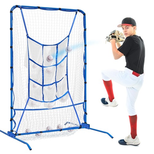 6FT Baseball Pitching net, 9-Pocket Pitcher Net with Strike Zone ...