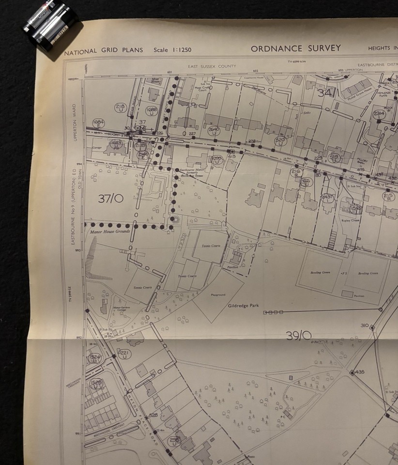 Ordnance Survey 1:1,250 Scale Planning Map - Gildredge Park, Eastbourne ...