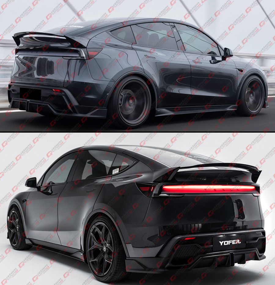 For 2025-2026 Tesla Model Y Juniper Yofer Gloss Black Rear Bumper ...