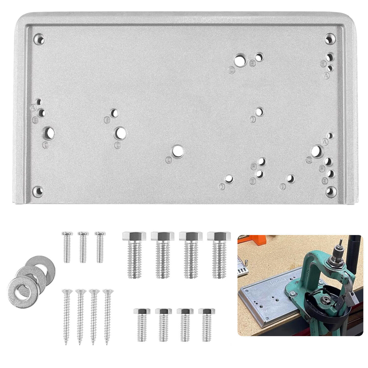 9282 Accessory Base Plate-3 Grey Reloading Bench for RCBS Rock Chucker ...