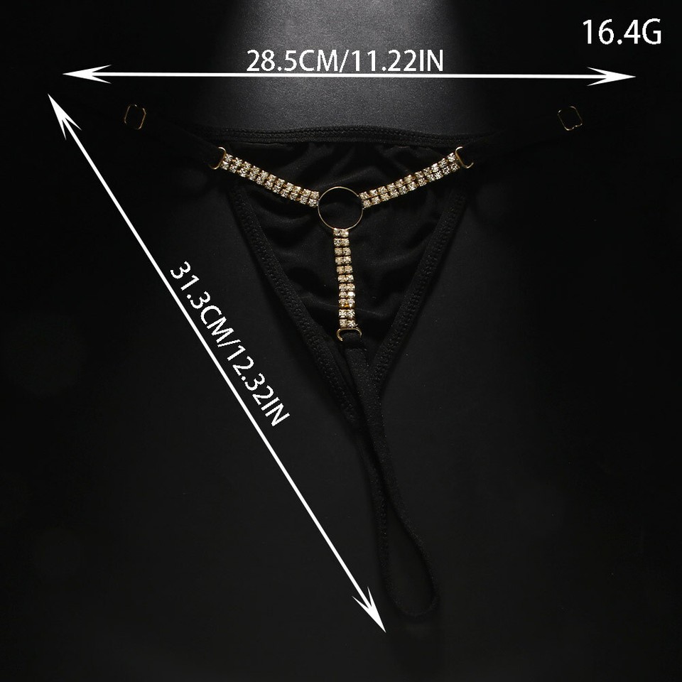 Women Thong Rhinestone G-strings Bikini Crystal Sexy Body chain ...