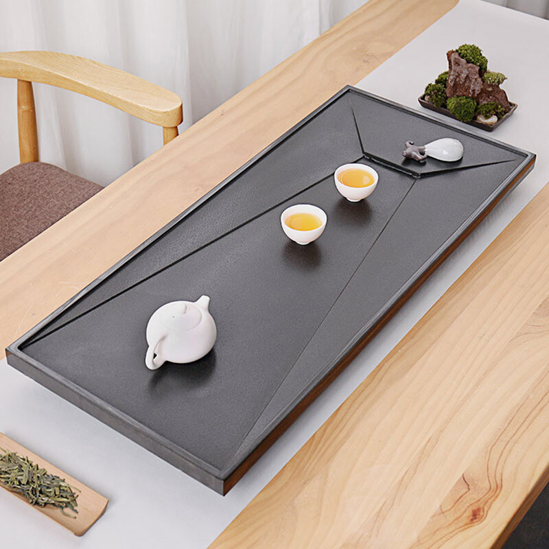 tea tray water draining weighted black stone tea table invisible outlet ...