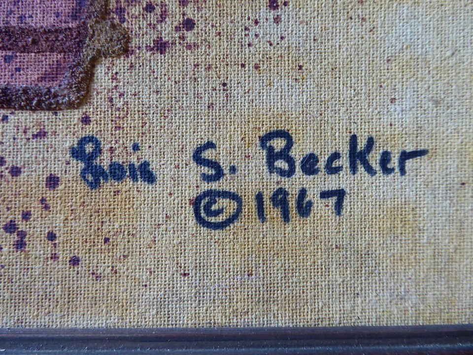 2 x Vintage Lois S Becker 1967 Flower Paintings, Art Wood Frame Signed ...