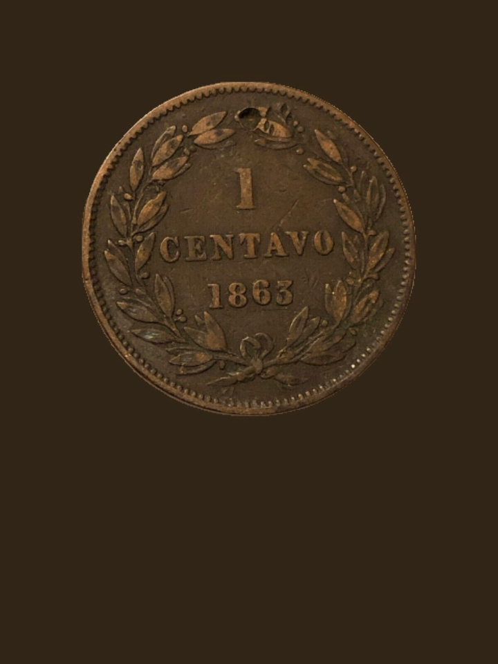 Rare 1863 Venezuela 1 Centavo Copper Coin - VF+ | eBay