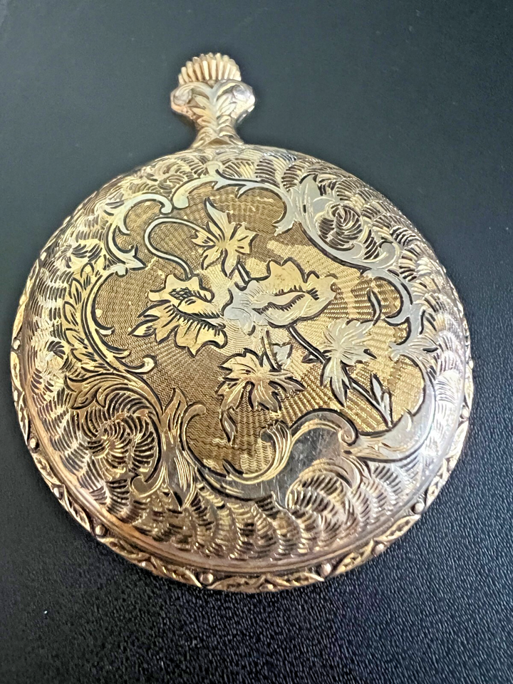 VTG Chantel Swiss Pocket Watch 17 Jewels, Gold Tone Case, For Repair or ...