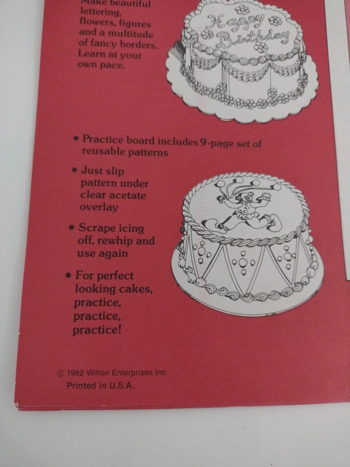 Wilton Vintage Cake Decorating Practice Board Practice Makes Perfect ...