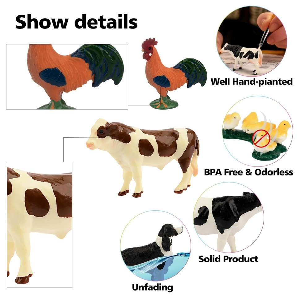 Toymany 14PCS Farm Animal Figures Toy For Kids Children Toddlers | eBay
