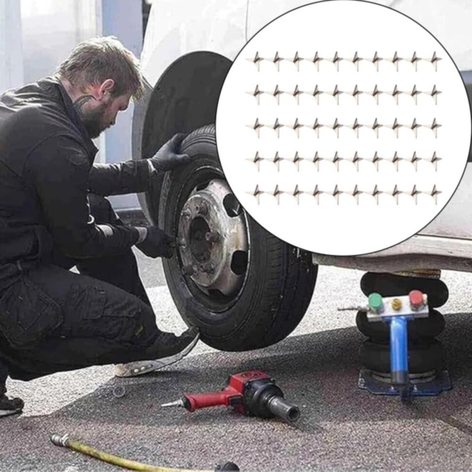 50PCS Tire Puncture Spikes Heavy Portable Duty Carbon Steel Triangle ...