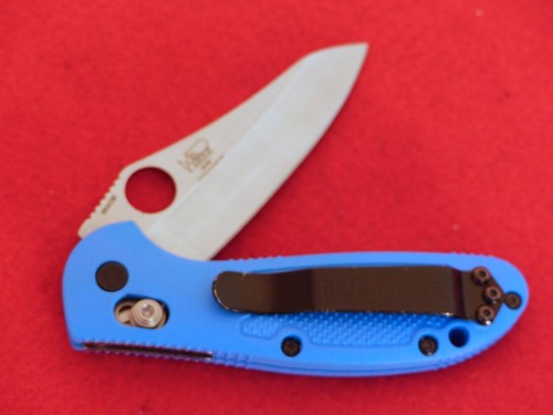 Benchmade 555HG-BLU Blue Mini Griptilian Folder Knife, 154CM Satin Blue ...