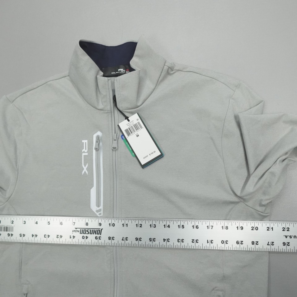 RLX Ralph Lauren Golf Full Zip Jacket Men's Size M Grey Htr Moisture ...