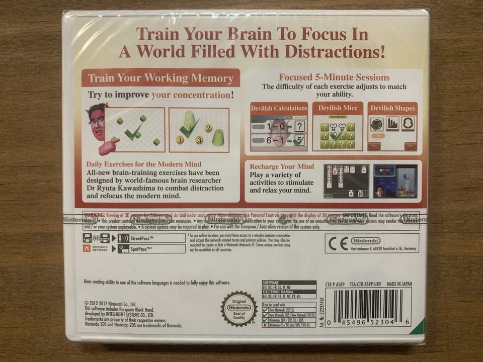 Dr Kawashimas Teuflisch Brain Training Nintendo 3DS Brand Neu & Ovp UK ...