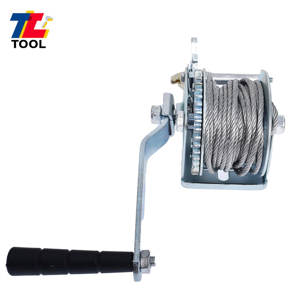 600Lbs Heavy Duty Steel Hand Winch Cable Crank Gear Winch ATV Boat ...