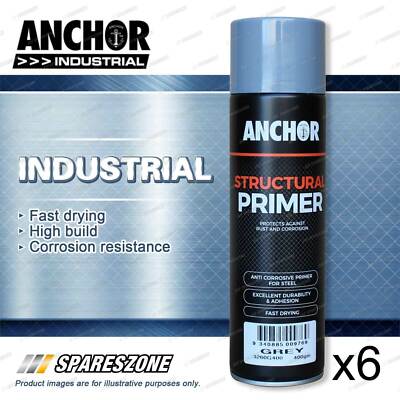 6 x Anchor Industrial Structural Primer Grey Aerosol Paint 400 Gram ...