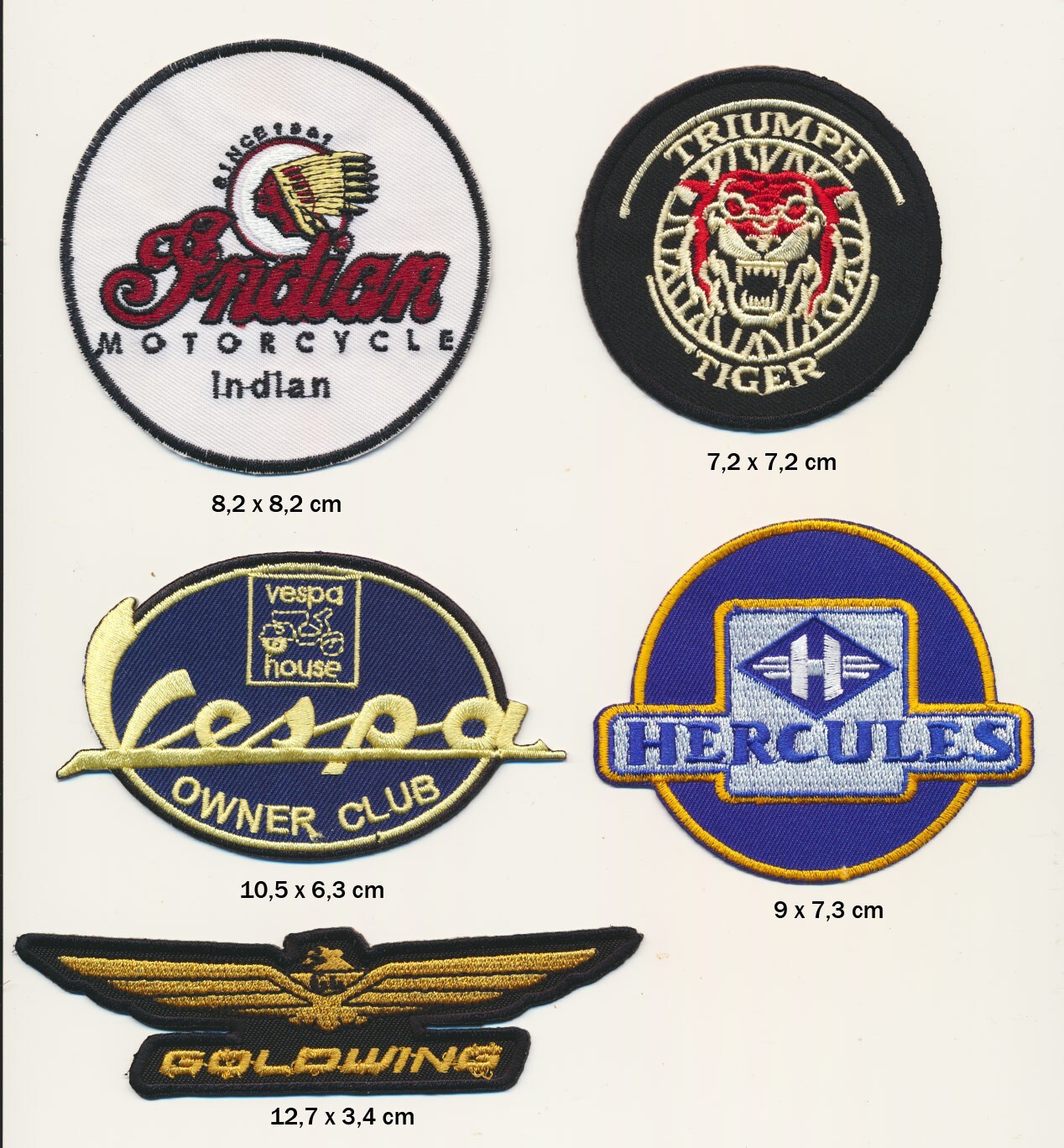 VESPA GOLDWING Aufnäher Patch B-Waren-Set 5 Stück Motorrad Racing ...