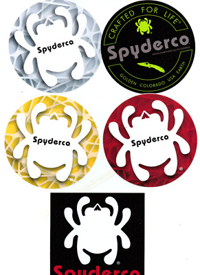 SPYDERCO KNIVES 4" STICKER DECAL WHITE & GRAY, GOLD, BLACK RED OR LIME ...