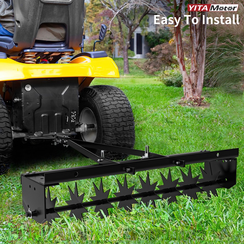 32" Spike Lawn Aerator Tow Behind Rolling Tractor Soil Penetrator Mower ...