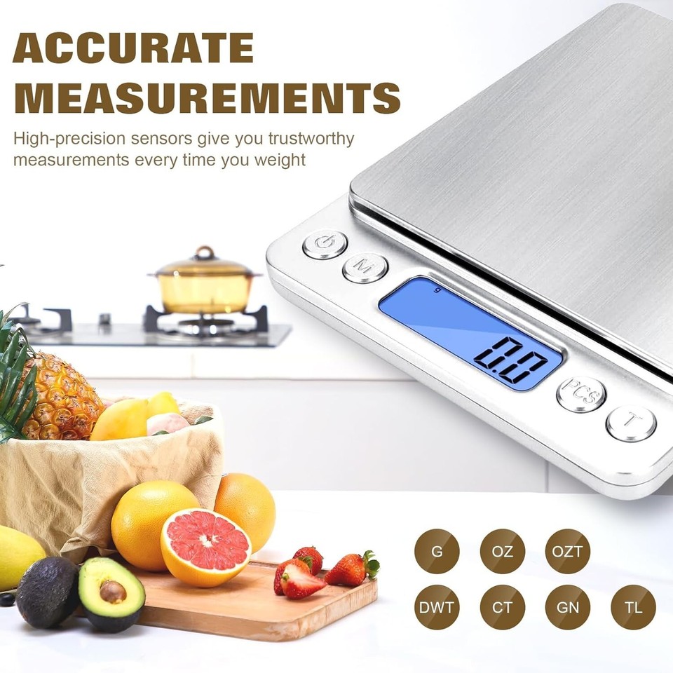 Rechargeable Food Scale – Grams & Oz, Digital Kitchen Scale with Tray ...