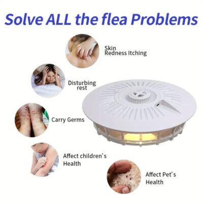2 X Flea Trap Pet Safety, Flea Killer Light, Portable Electric Flea ...