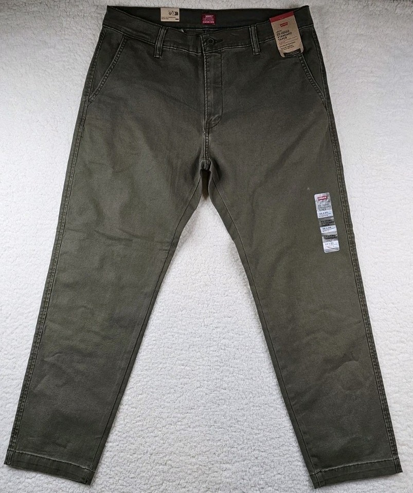 Levis XX Chino Standard Taper Green Pants Stretch Mens 34x29 Sits Below ...