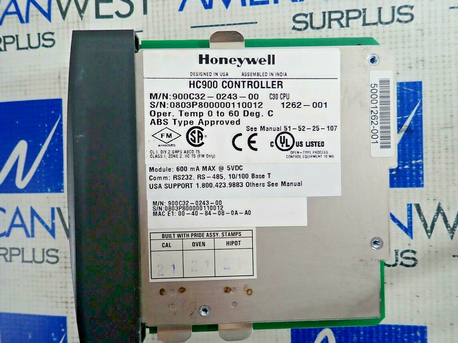 900C32-0243-00 HONEYWELL CONTROLLER MODULE HC900 C30 900C32-0243-00 | eBay