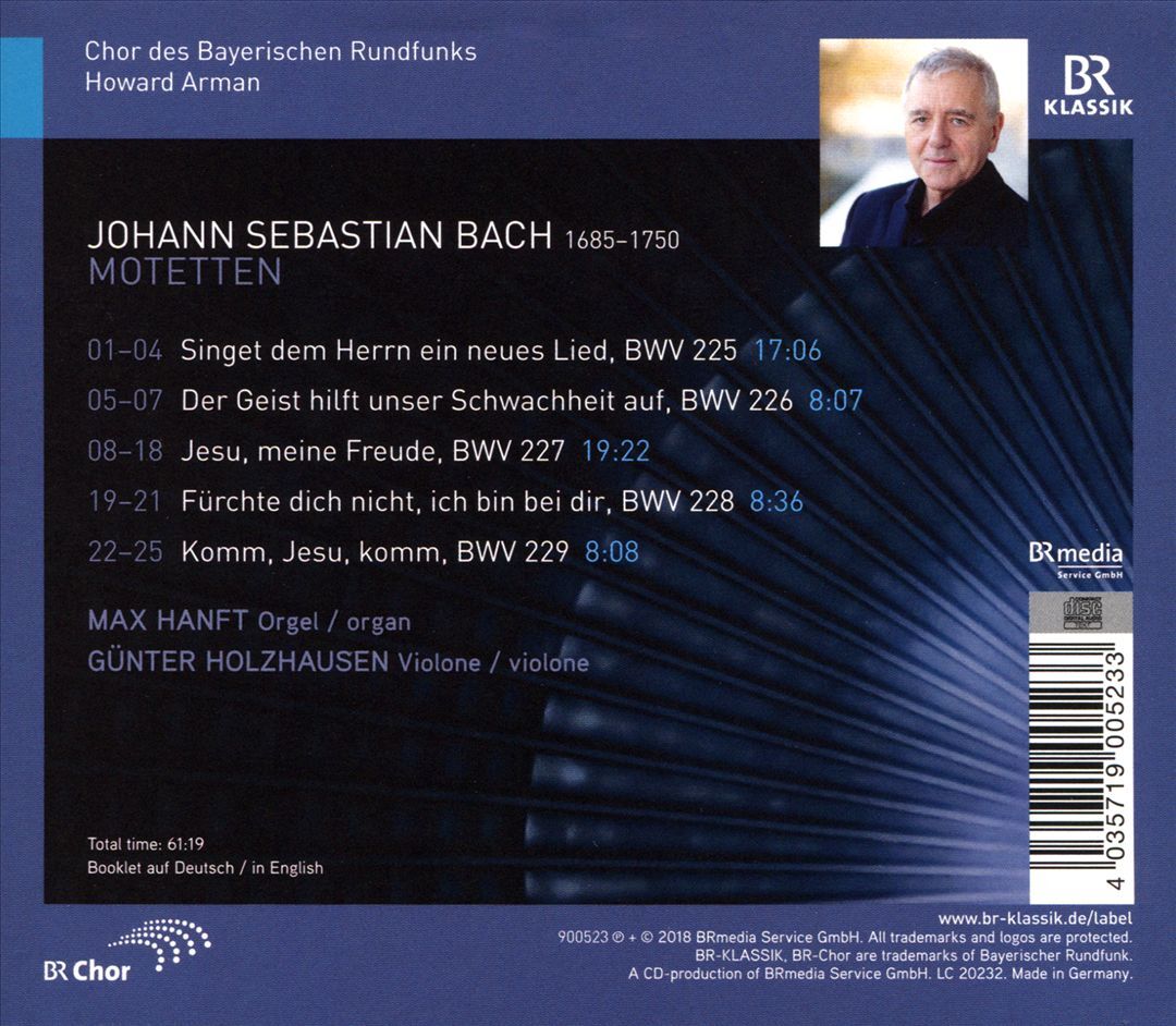 CHOR DES BAYERISCHEN RUNDFUNKS / HOWARD ARMAN BACH: MOTETTEN NEW CD ...