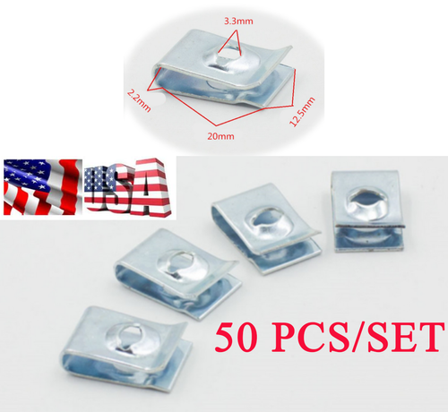 50X For Car Door Panel Fender Auto Fastener U Type Gasket Fixed Screw ...