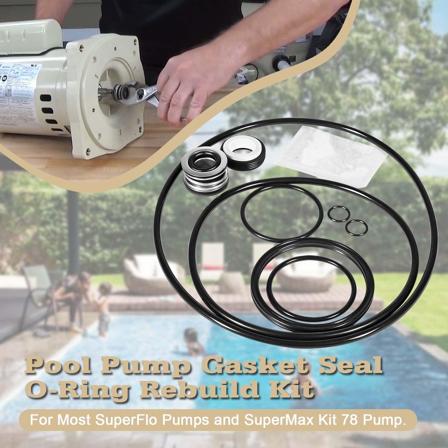 O-Ring Rebuild Repair Kit Fit for Pentair SuperFLo and SuperMax Pumps ...