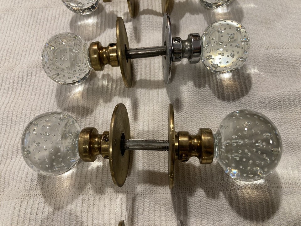 6 Sets Vintage Blown Glass Door Knobs Bubbles | eBay