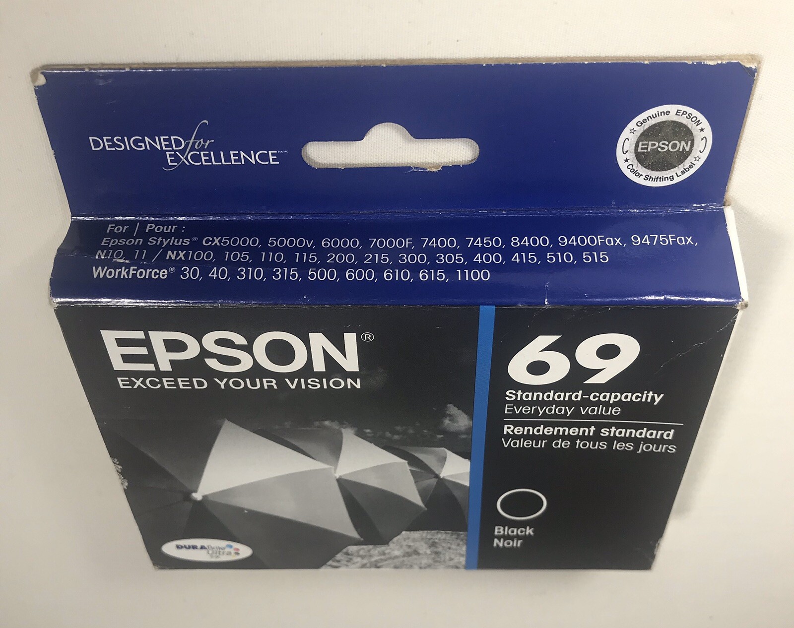 Epson 69 Black Ink Cartridge T069120 Genuine Exp 02/2015 New Sealed ...