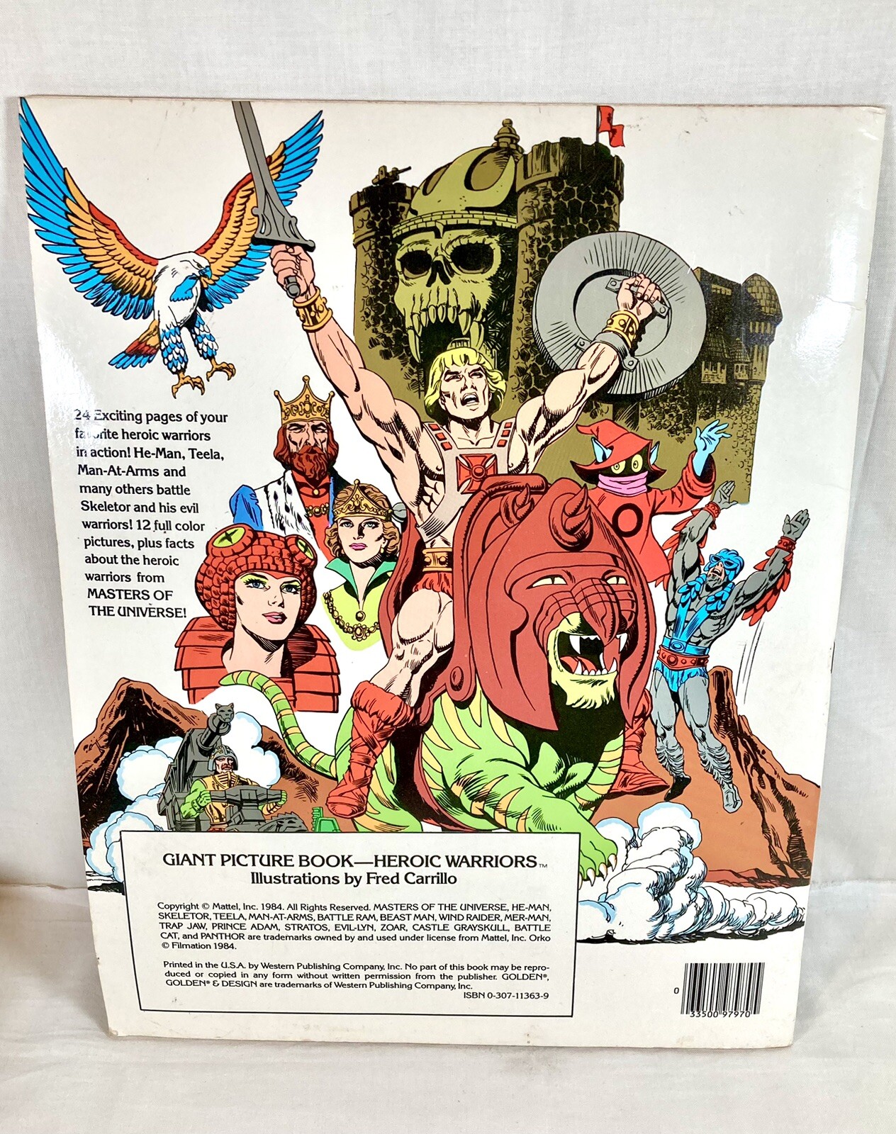 Vintage Masters of the Universe Giant Picture Book Golden Fred Carrillo ...