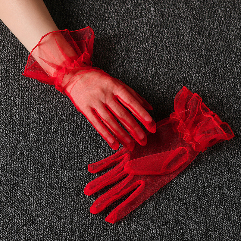 Short Tulle Gloves Formal Wedding Bridal Party Opera Costume Fancy ...