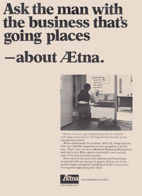 1969 Aetna Insurance: Ask the Man With the Business Plan Vintage Print ...